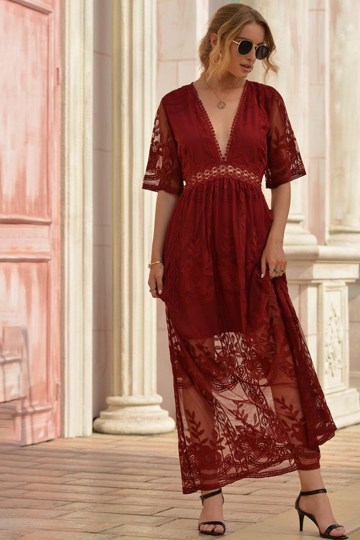Robe Bohème Maxi En Dentelle | Oasis De Bohème
