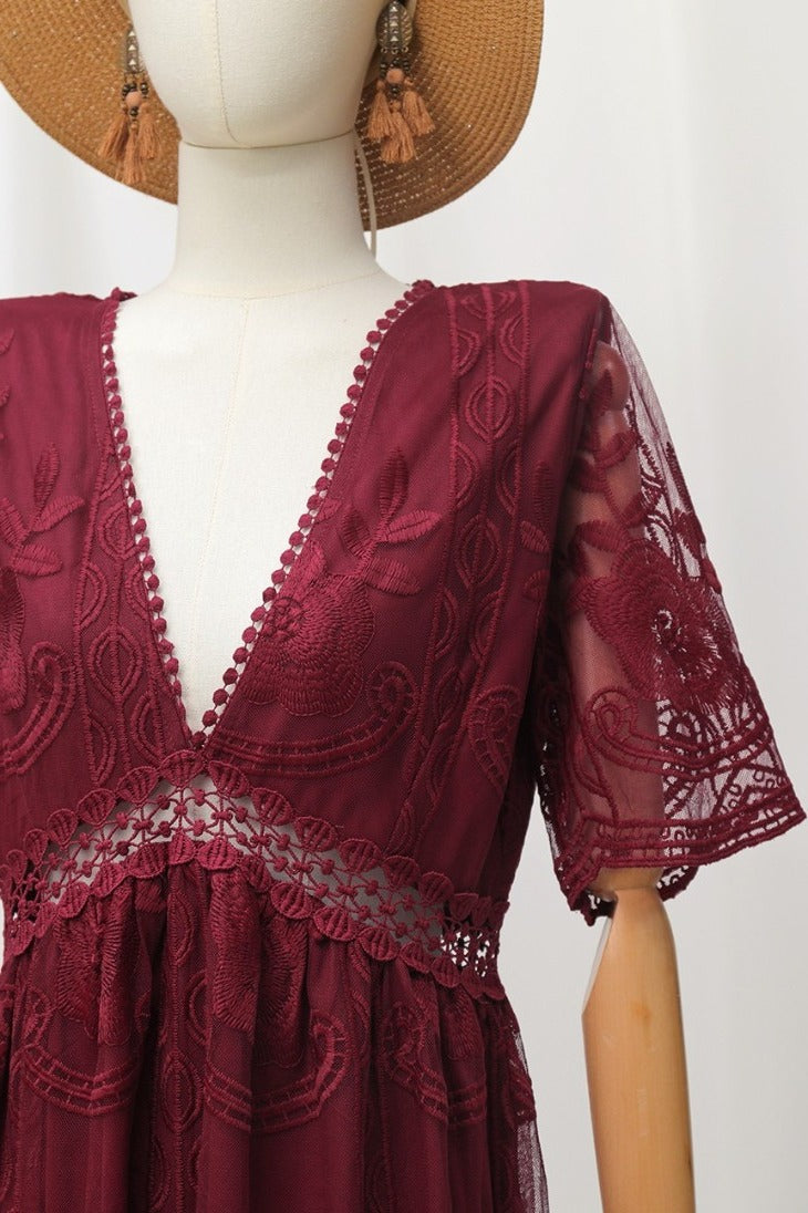 Robe Bohème Maxi En Dentelle | Oasis De Bohème